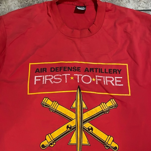 Screen Stars | Shirts | Vintage 8s Air Defense Artillery First To Fire Military Single Stitch Xl ...
